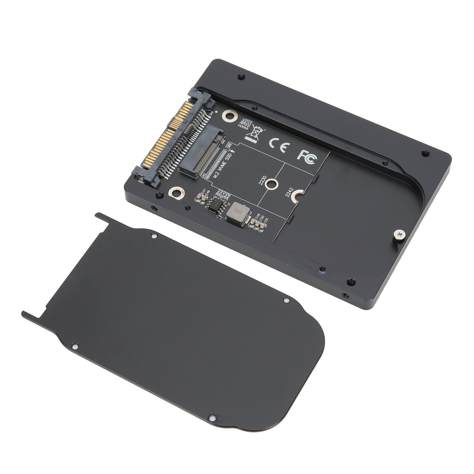 Hard Disk Box U2BOX PCIE3.0 NVME to U.2 Adapter Card SFF8639 Aluminum U2 SSD Enclosure Black (Not Inclube Hard Disk)