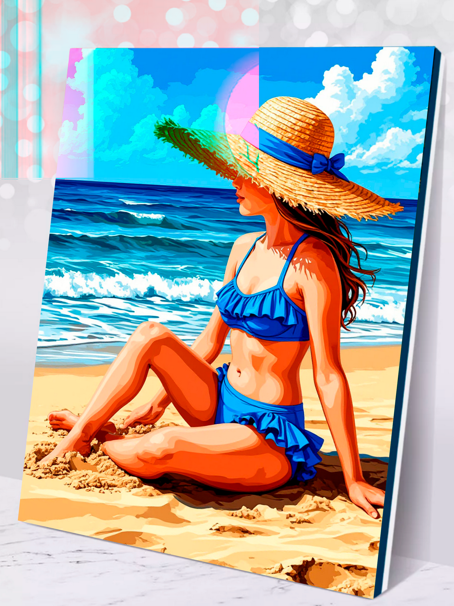 Картина по номерам Девушка у моря 40х50 см, хлопковый холст на подрамнике, акрил, АртТойс