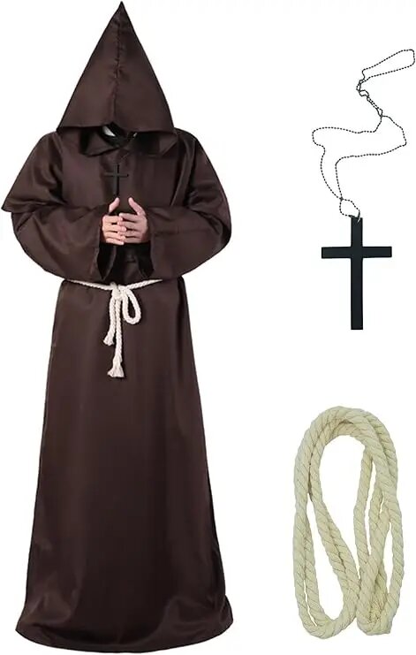 Костюм монаха для Хэллоуина L, coffee