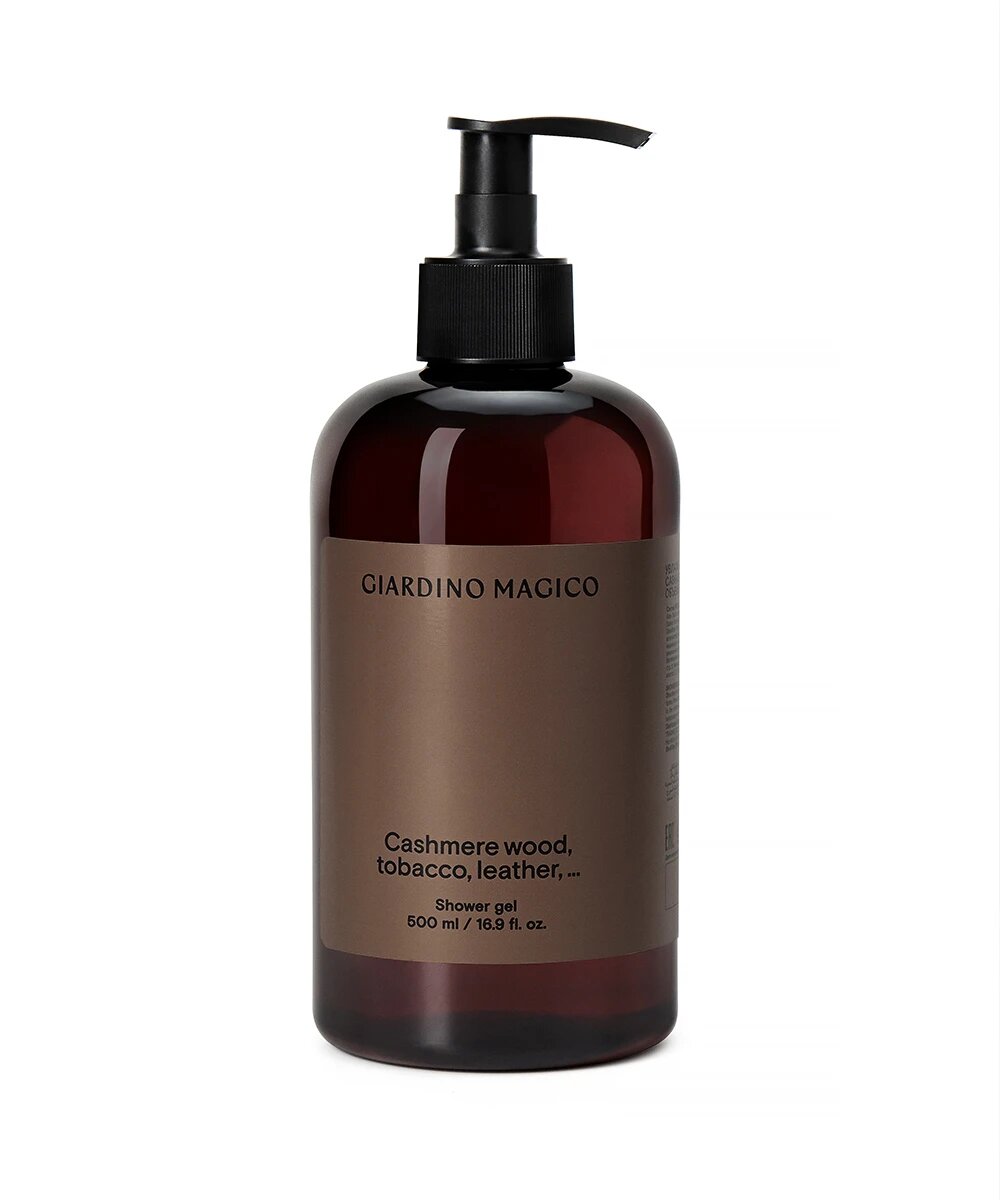 Увлажняющий гель для душа GIARDINO MAGICO CASHMERE WOOD, TOBACCO, LEATHER, , 500 мл