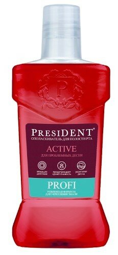 President profi ополаскиватель для полости рта active 250 мл