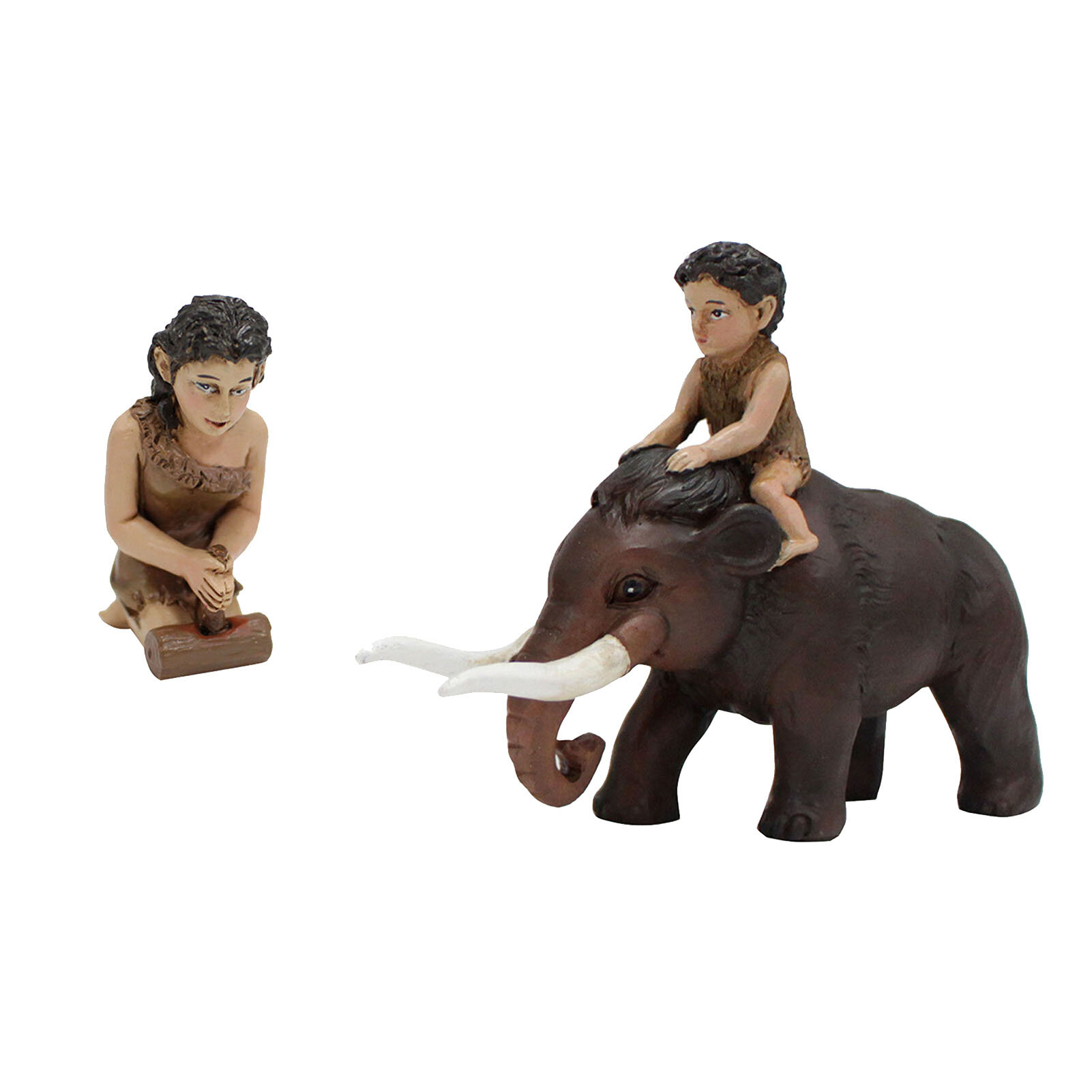 Статуэтка шерстистого мамонта-дикаря из смолы, миниатюрная фигурка человека для украшения сада, рабочего стола.