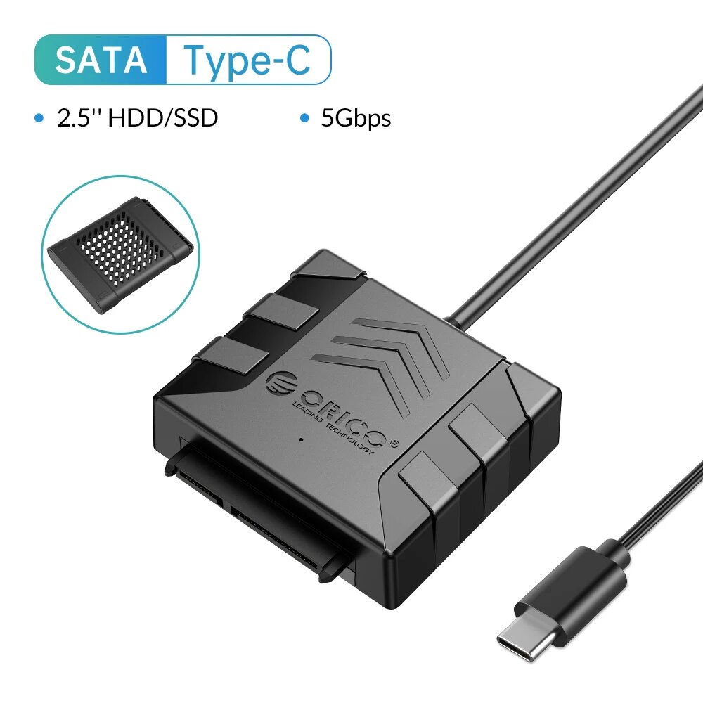 ORICO Type-C к SATA адаптер для 2.5" HDD/SSD, 1м, черный