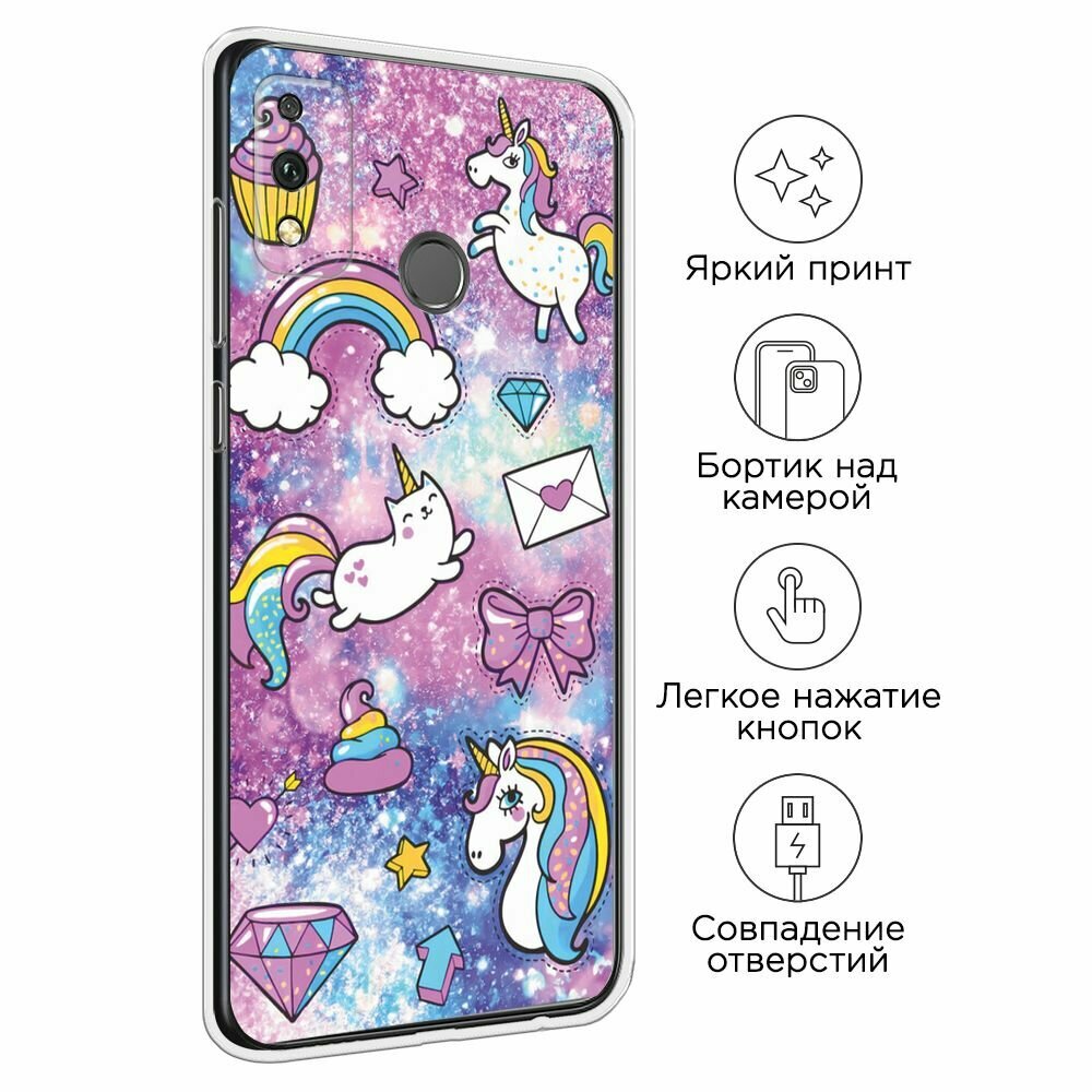 Чехол на Honor 9X Lite / Хонор 9X Лайт с принтом Rainbow doodles — фото 1