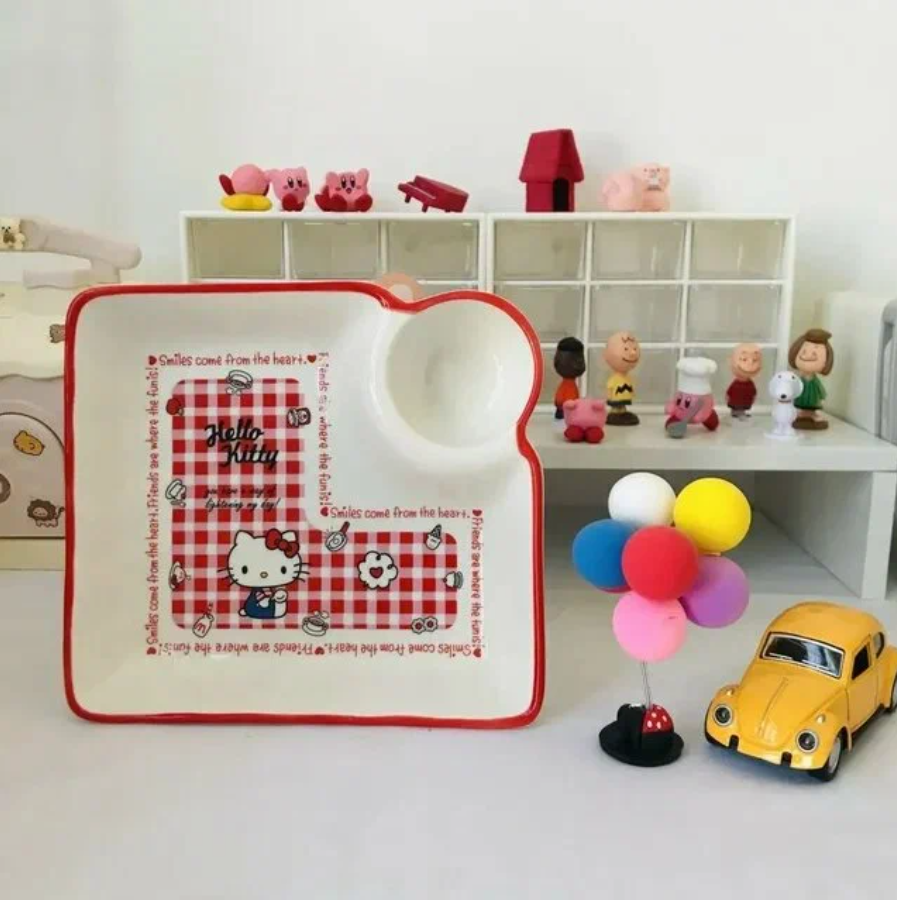 Керамическая миска для риса Sanrio Kawaii Hello Kitty Ins с рисунком из аниме, изысканный домашний завтрак, креативная студенческая миска для лапши быстрого приготовления, Size:1PCS