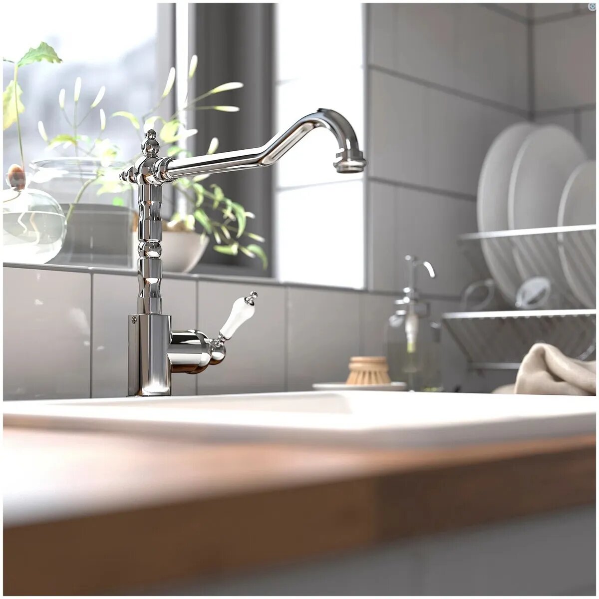 Смеситель для кухни (раковины) икеа глиттран хромированный