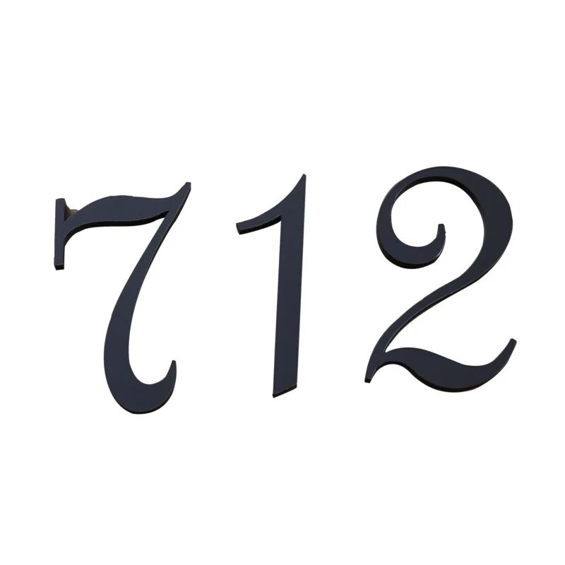 Набор самоклеящихся 3D-цифровых табличек ABS черный Number 5