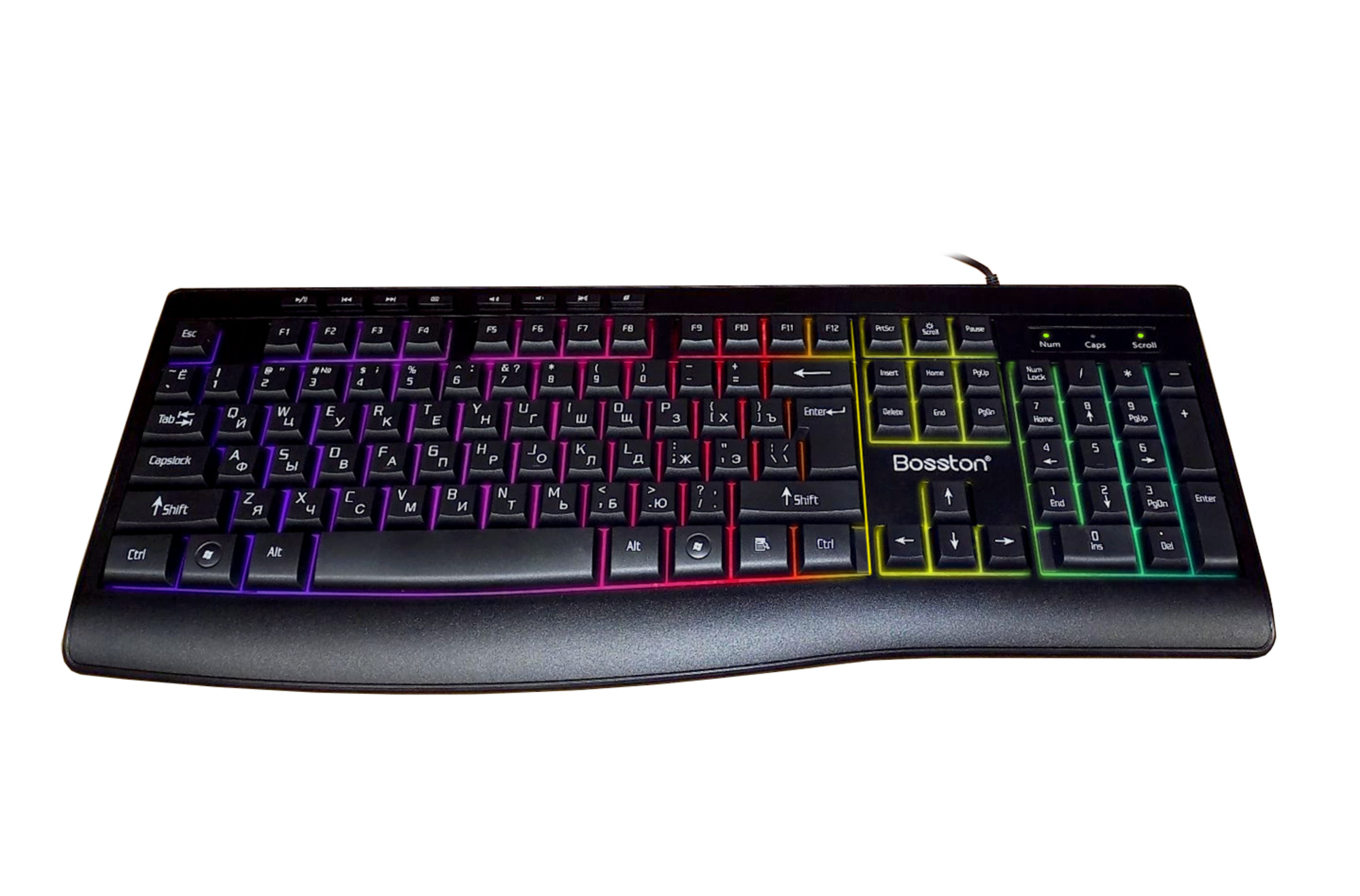 Клавиатура проводная игровая Bosston X18D , Русские буквы, механическая, USB, подсветка, 104 клавиши, черный