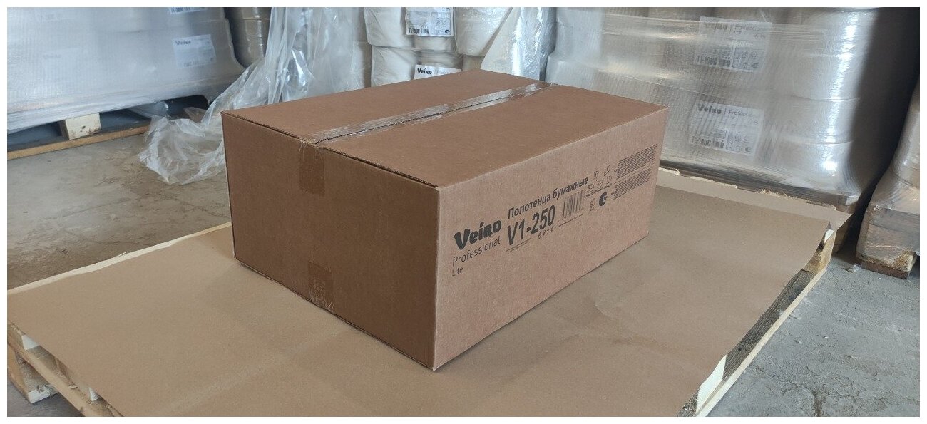 Полотенца бумажные Veiro Professional Lite, для личной гигиены и посуды, 250 шт, белые, вторичная целлюлоза