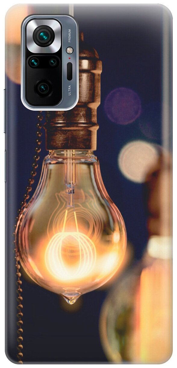 Силиконовый чехол на Xiaomi Redmi Note 10 Pro, Сяоми Редми Ноут 10 Про с эффектом блеска "Ретро-лампа"