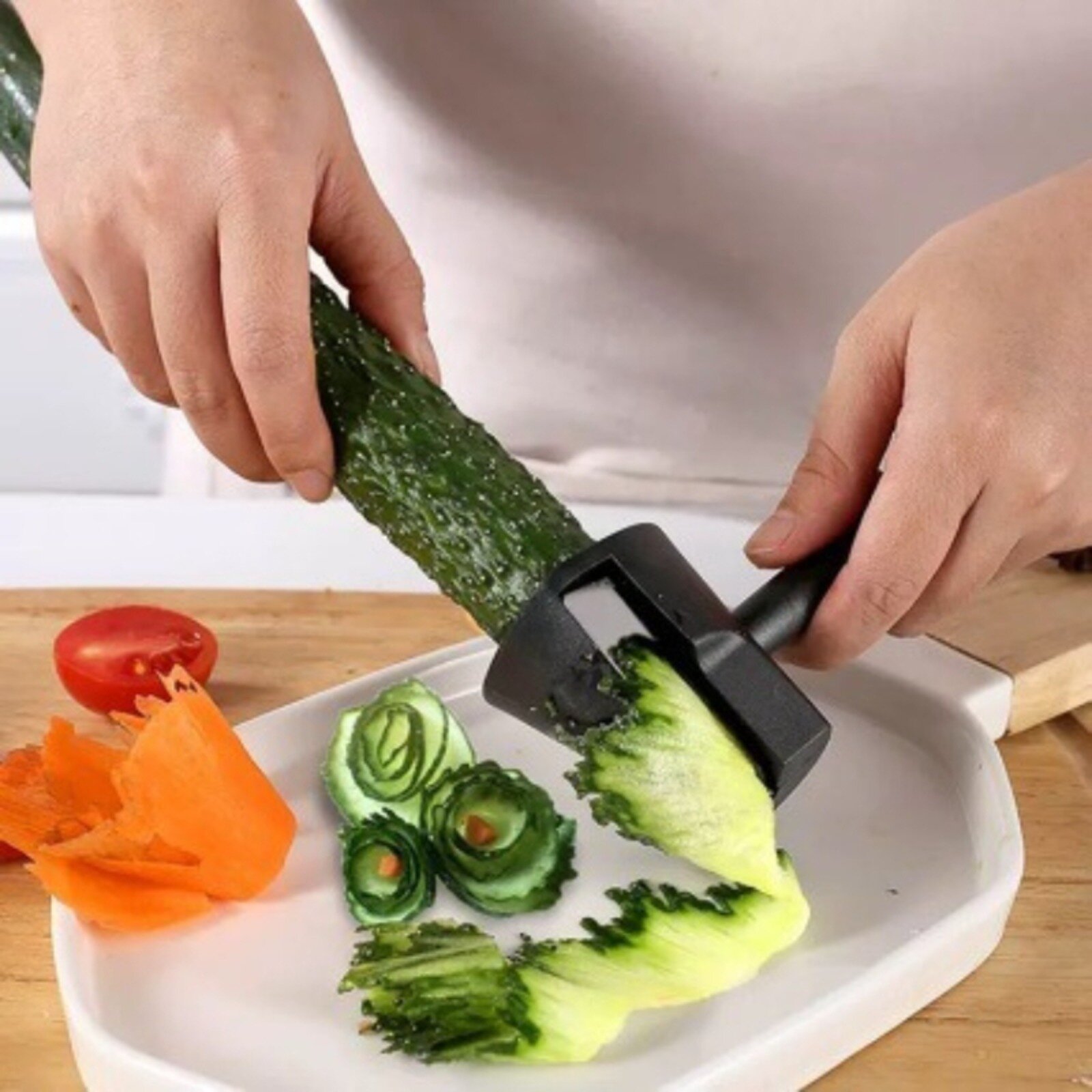 Спиральные ножи-нарезки для моркови, редьки и картофеля, фруктовые очистители и фигурные резаки, Матовый черный