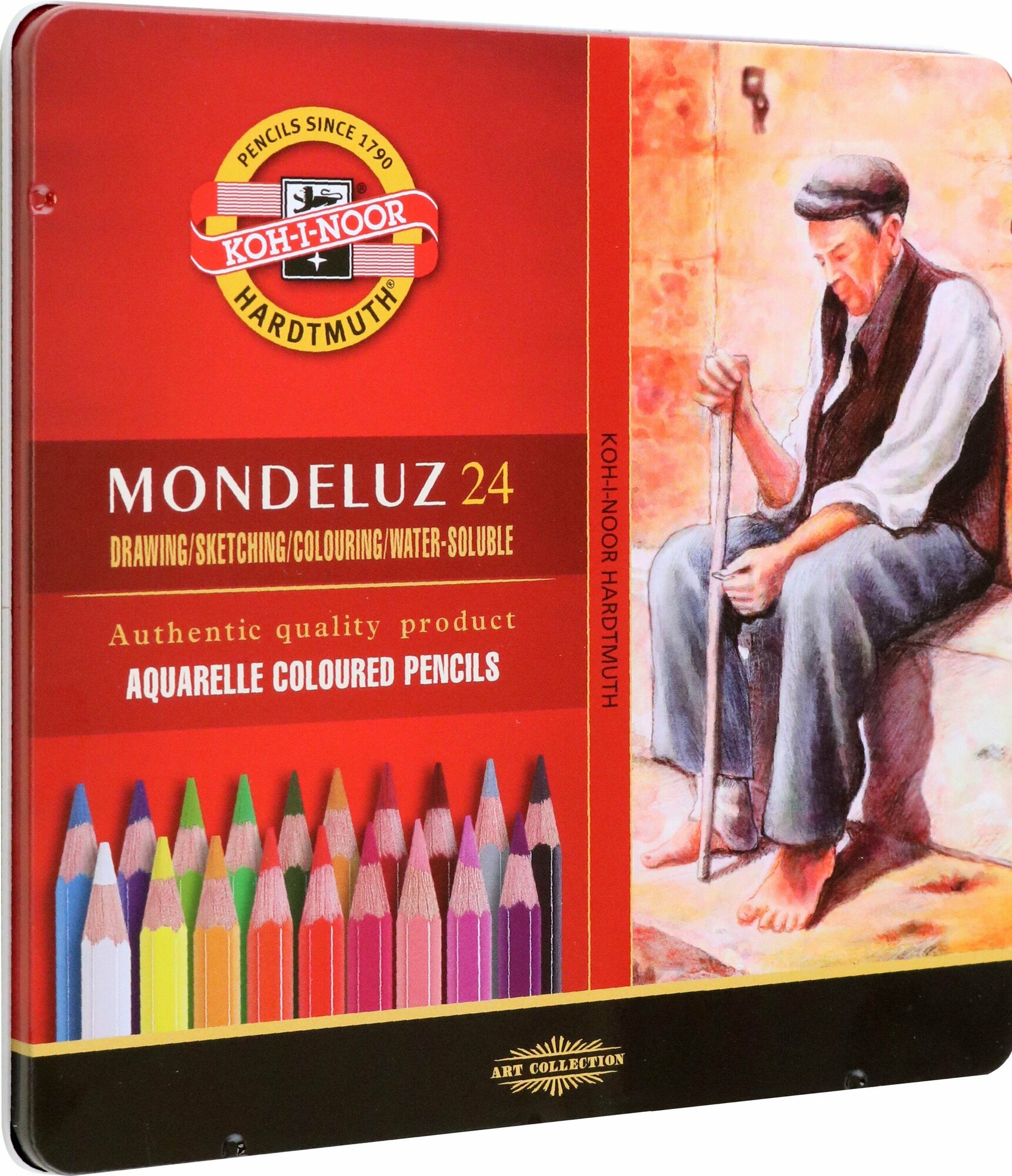 Карандаши акварельные Mondeluz Old Man, 24 цвета