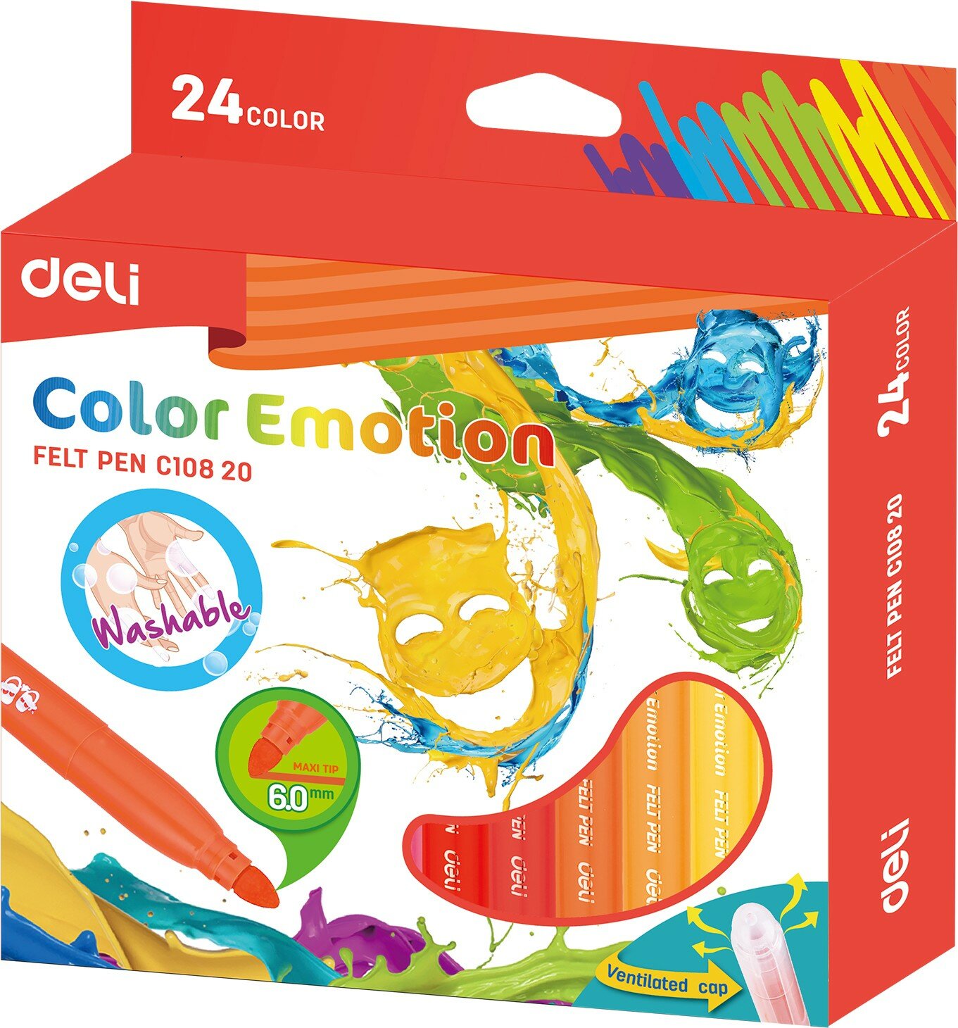 Фломастеры 24 цвета "Deli Color Emotion" (EC10820)
