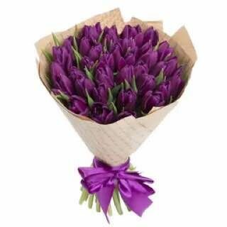 Тюльпаны фиолетовые, 45 шт