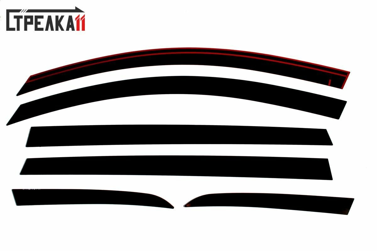 CHERY TIGGO 8 Pro, MAX 2021-н. в. - 2D Дефлекторы окон черные