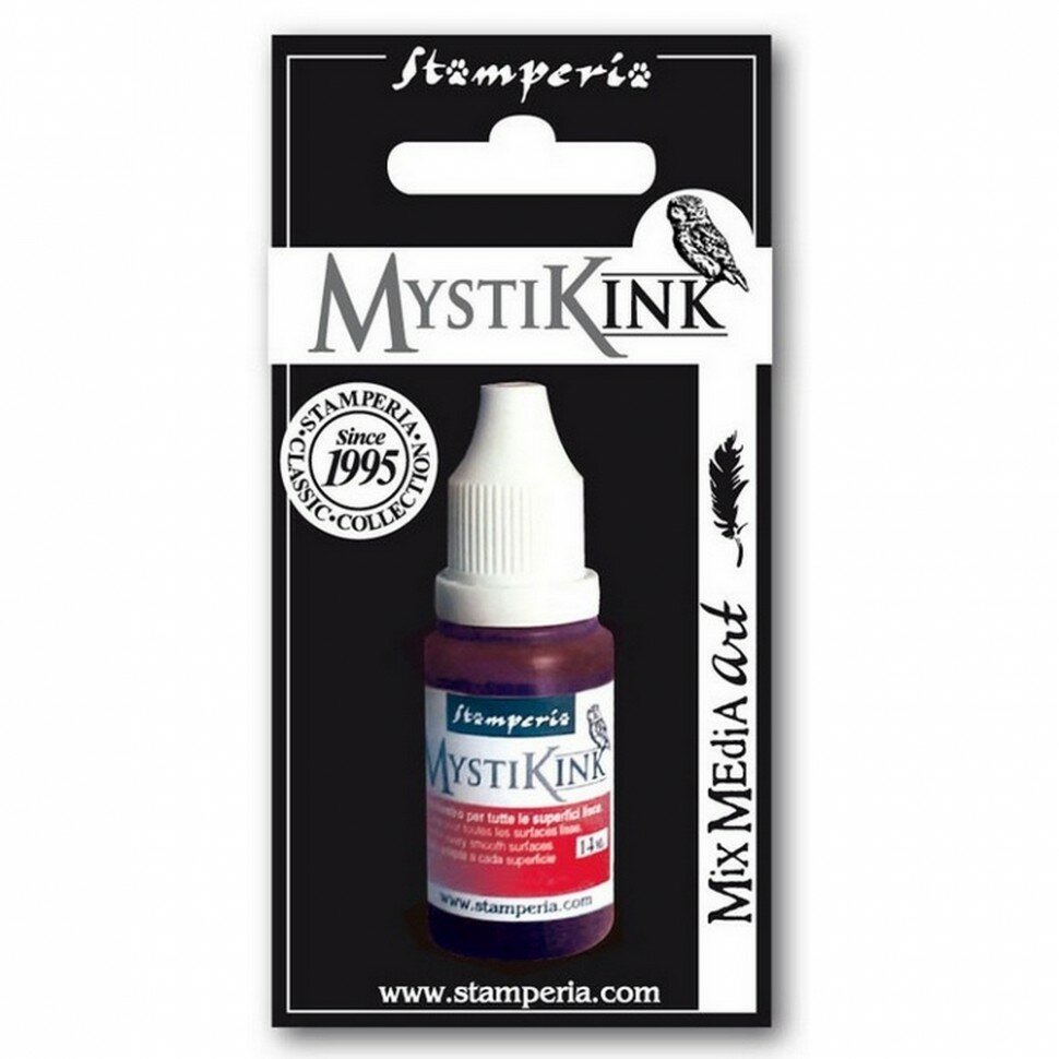 Stamperia KAMYST04 Краскa с экстра блеском "Mystik ink", 18 мл, цвет красный