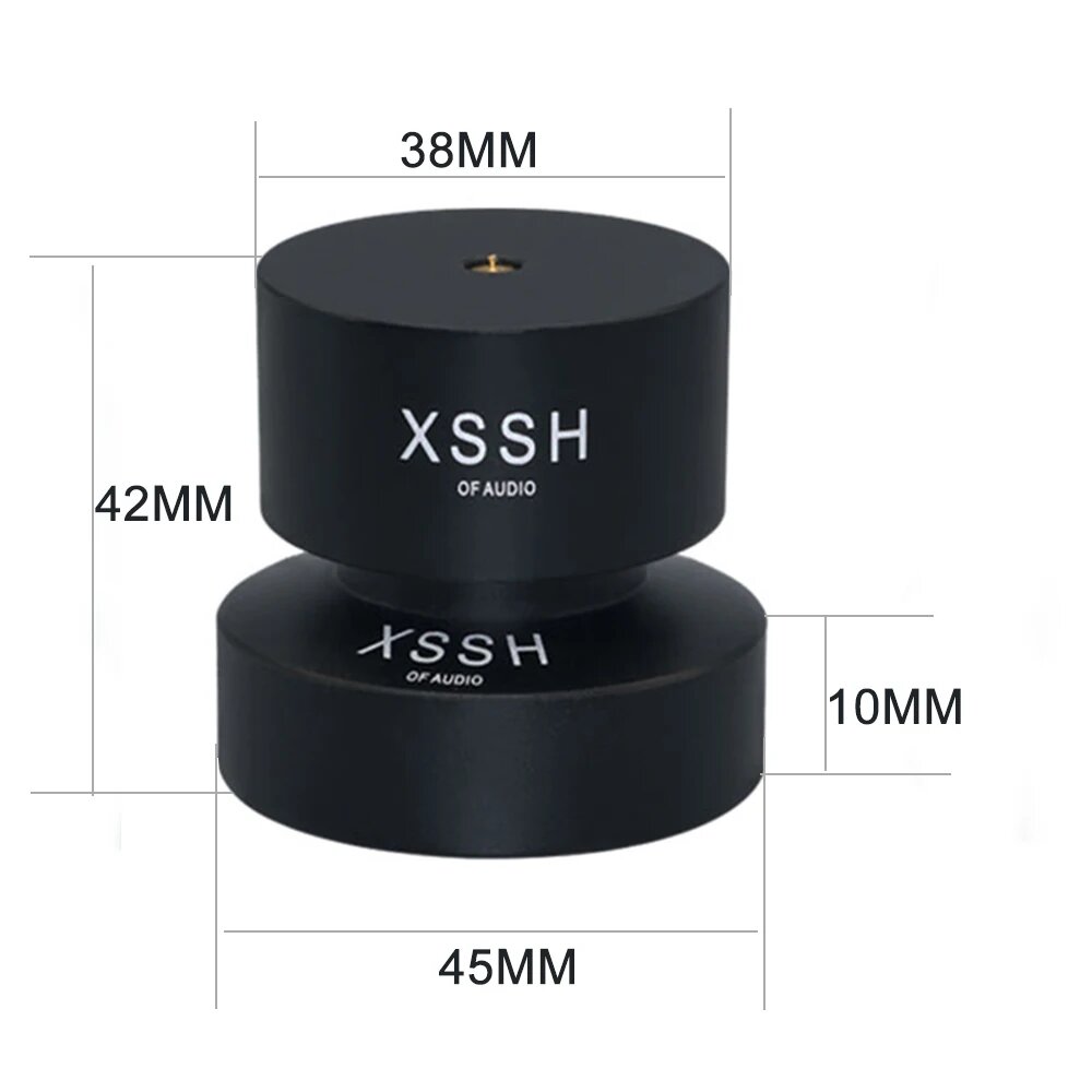 XSSH YIVO Алюминиевые амортизирующие шипы для динамиков Черный, 4 pieces, 22b no gift box