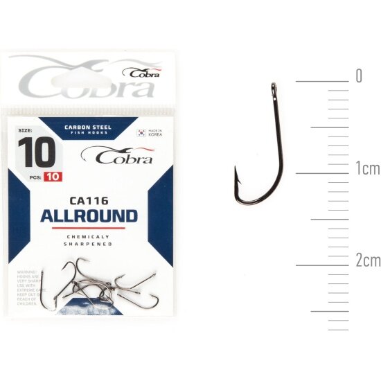 Крючки Cobra ALLROUND CA116 размер 010 10шт.