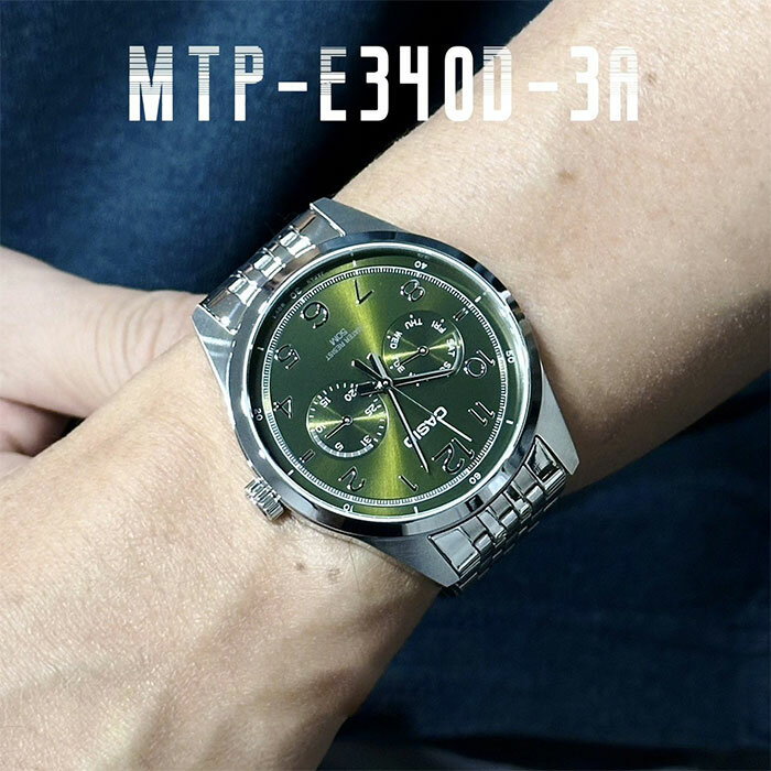 Наручные часы CASIO Collection, серебряный, зеленый — фото 1