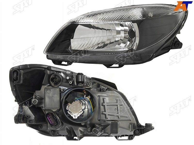 . SAT Фара для SKODA FABIA, ROOMSTER 10-14 левая черная