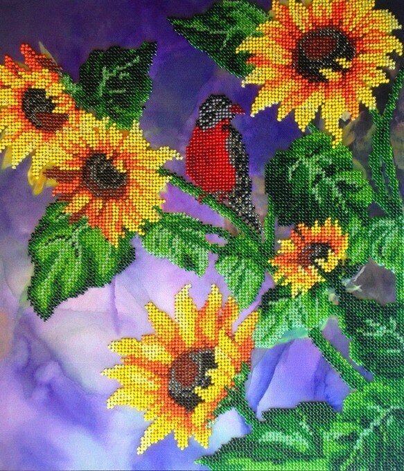 Набор для вышивания FeDi #КВ420 Живое солнце, Вышивка бисером, 28 х 33 см