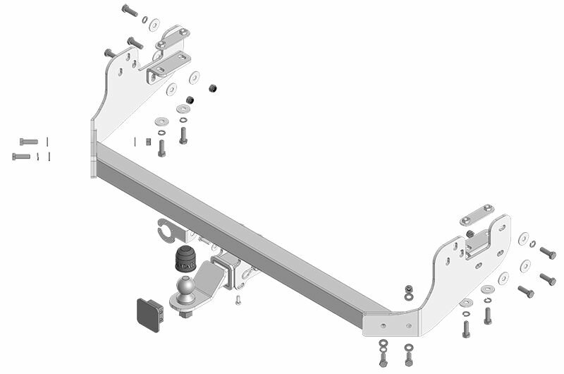 Фаркоп ZincaR оцинкованный Changan Hunter Plus с 2023г (оцинк. Шар)(паспорт и сертификат в комплекте)(без электрики) ZC104E