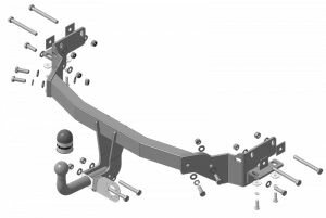 Фаркоп Motodor Hyundai Santa Fe 2012-2018, Grand Santa Fe 2014-2018, Kia Sorento c 2012 (оцинк. Шар) арт.90908-A
