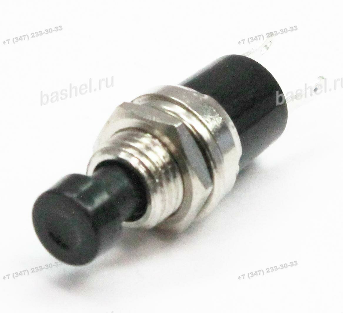 Кнопка PBS-10B мини, б/ф, пласт, чёрная