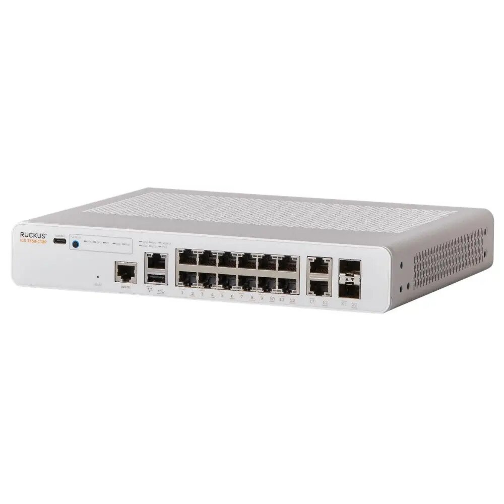Коммутатор Ruckus ICX7150-C12P-2X1G 12хRJ45 10/100/1000Base-T PoE/PoE+ 2xRJ45 10/100/1000 2xSFP 1Gbps