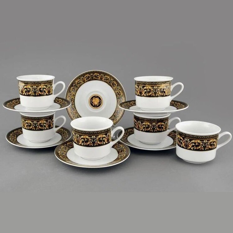 6 чашек с блюдцами Leander Sabina Versace 02160415-172B