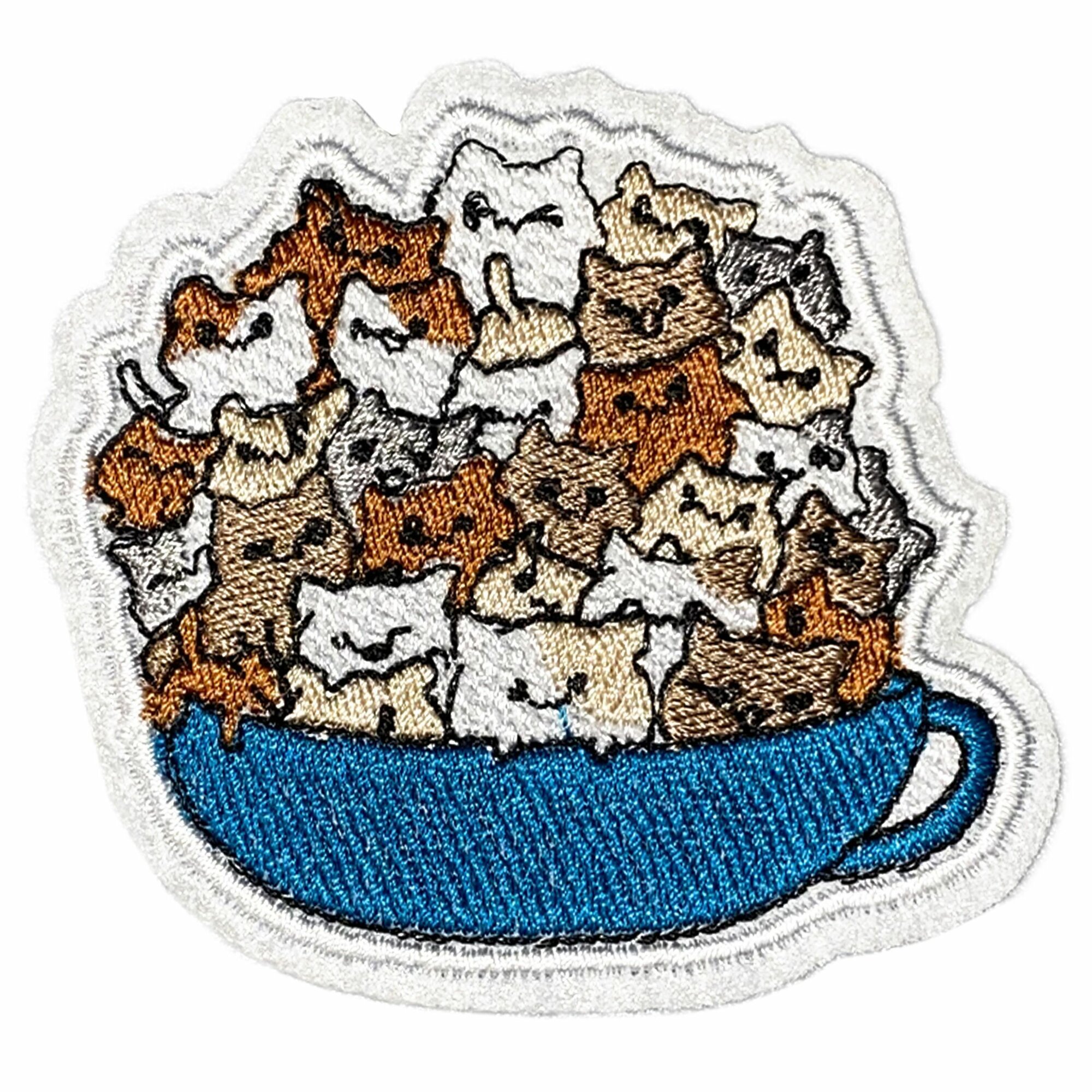 Нашивка, шеврон, патч (patch) Полная чаша котов, размер 7*7 см