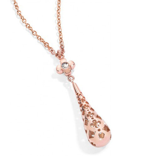 Колье, сталь, золочение, бриллиант