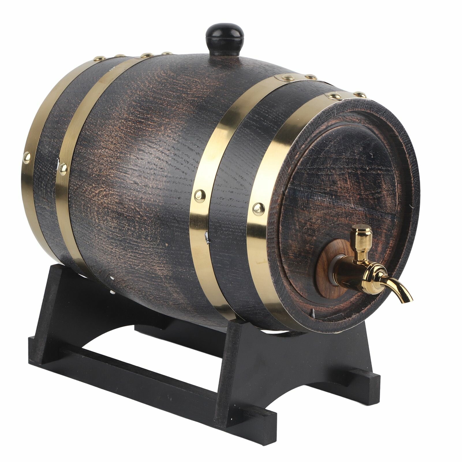 3л ретро бочонок для вина из черного дуба, с краном, для бренди