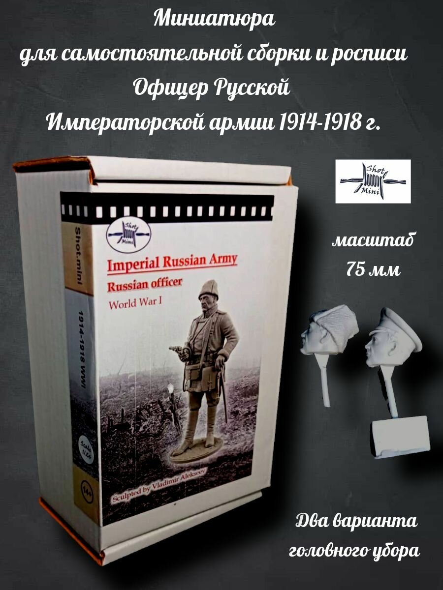 Офицер русской императорской армии. Миниатюра для сборки и росписи. 1914-1918 год масштаб 75 мм.