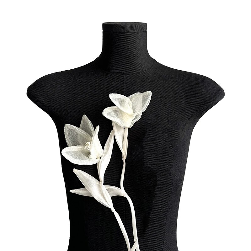 Большая шифоновая брошь-бант Черный, Type 6