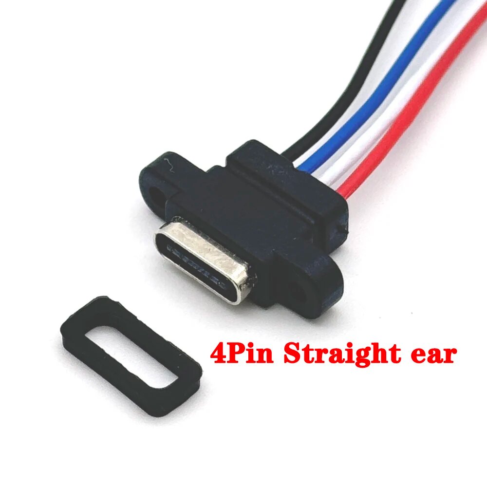 USB-C гнездо зарядки 4Pin Straight ear, 3шт