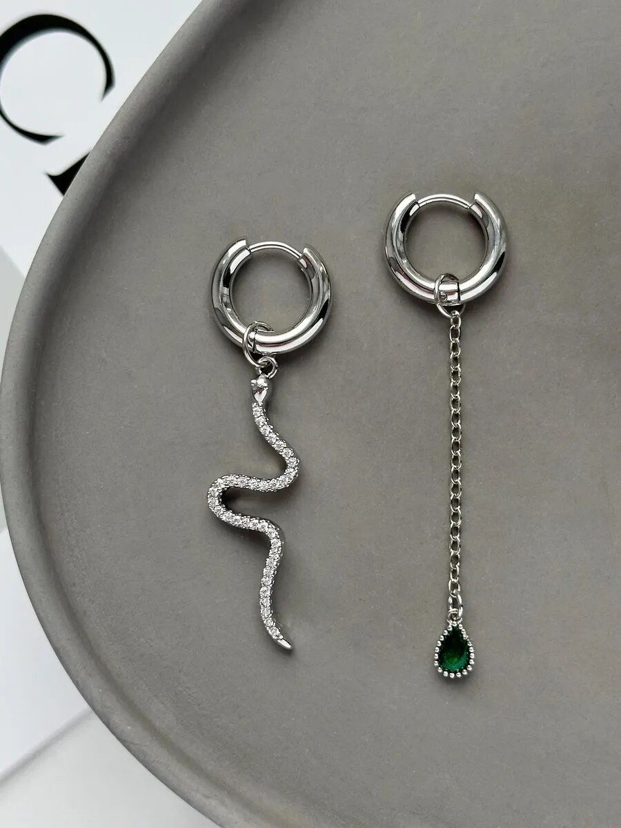 Серьги конго, с подвесками