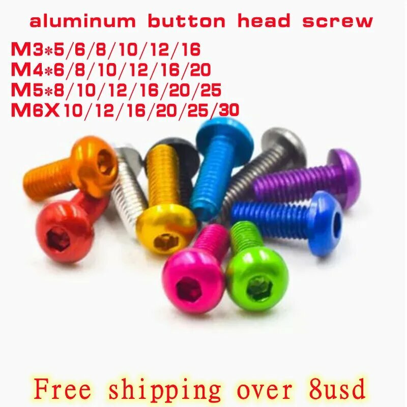 Алюминиевые болты ZFhong ISO7380 М3-М6 *5/6/8/10/12/16/20/25/30 red, m5x20 10pcs
