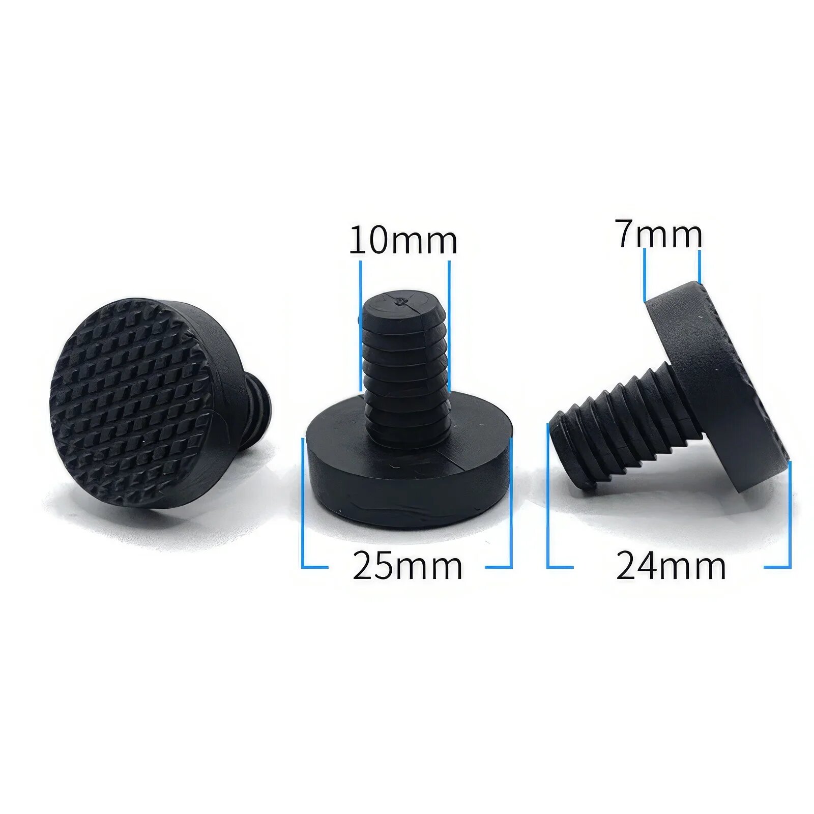 Черные резиновые заглушки для мебели 25x10mm, 10шт