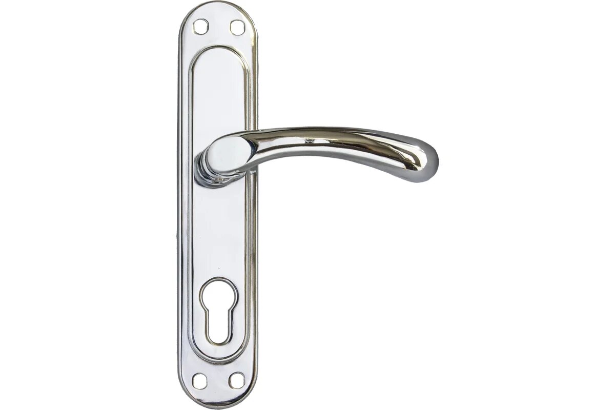 Дверная ручка на планке СК под цилиндр хром 217-72 CR - классическая и прочная фурнитура
