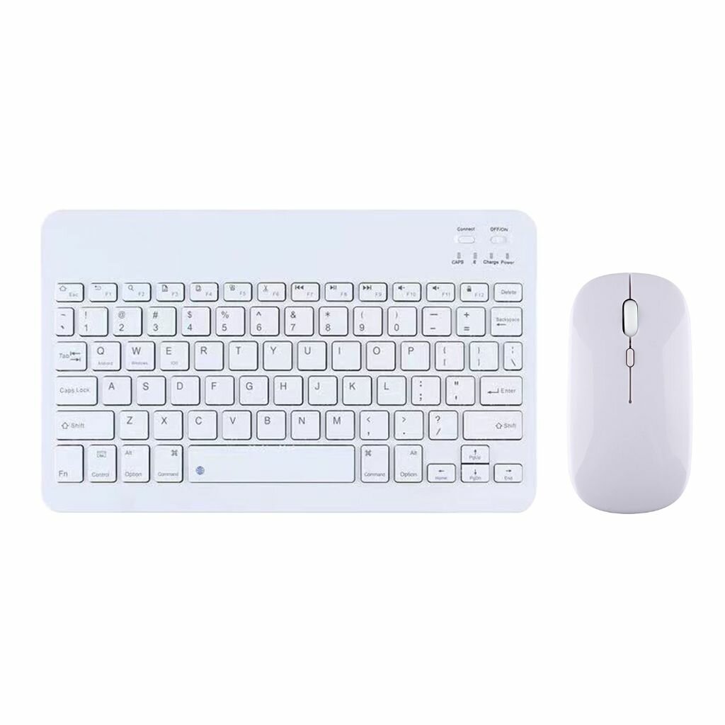 Аксессуары для клавиатуры и мыши, Беспроводная Bluetooth клавиатура и мышь для планшетов и смартфонов на Android/iOS - белая