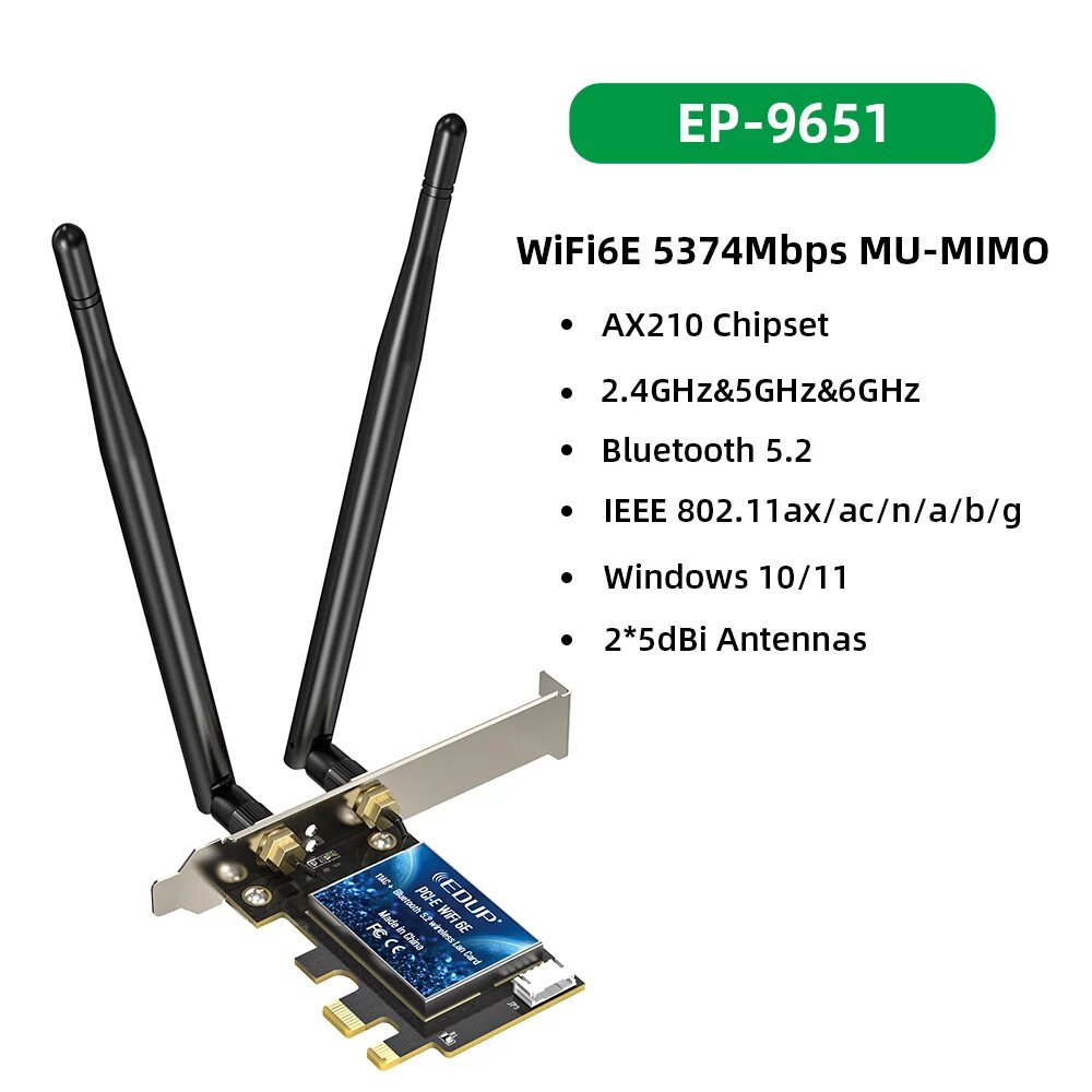 EDUP беспроводной Wi-Fi адаптер Intel AX210