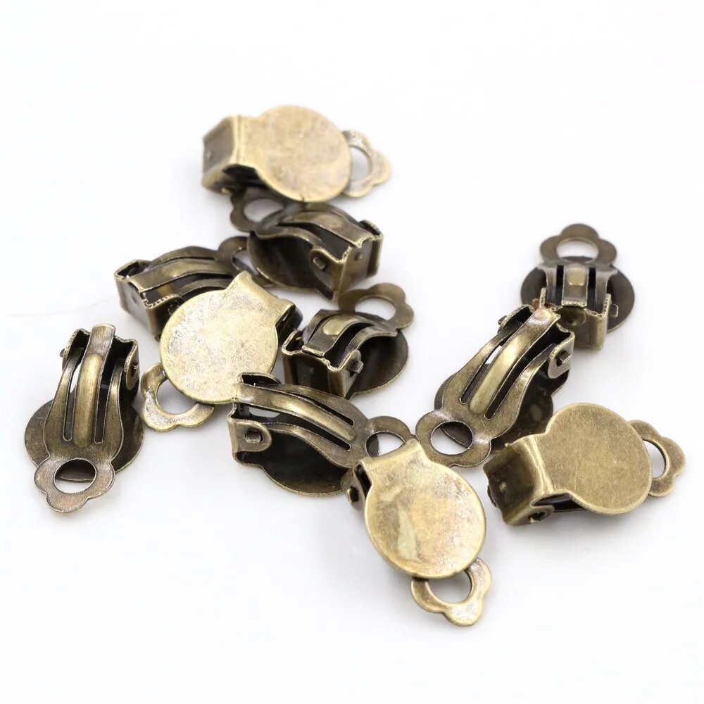 Клипсы для сережек Wadsfred, металлические, 50 шт, 10 мм Bronze