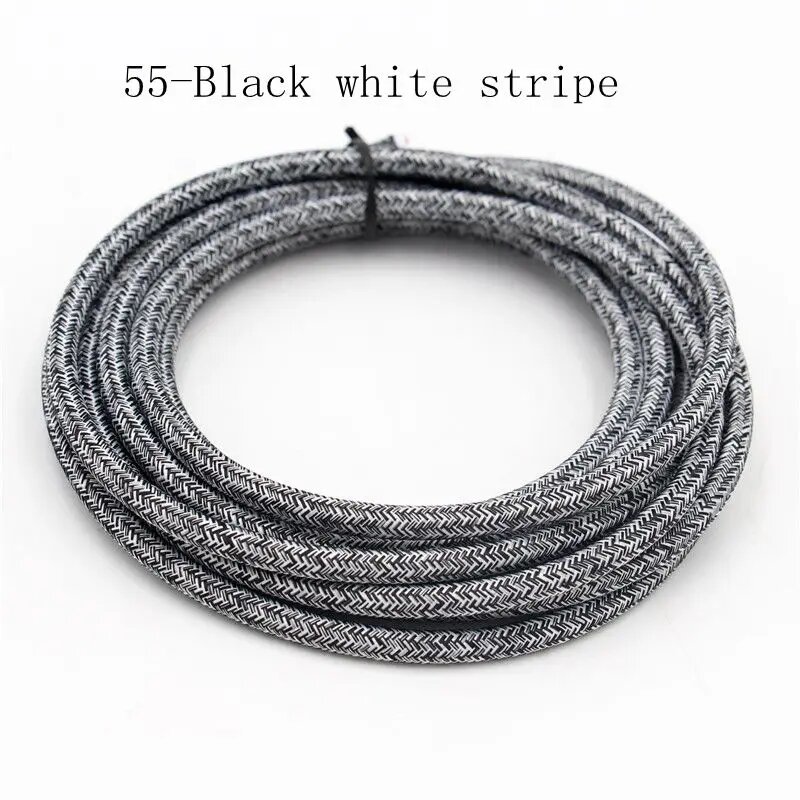 2 м, 3 м, 5 м, 10 м, VDE, 2 ядра, 0,75 мм2, разноцветная ткань, текстильный плетеный кабель, винтажный световой шнур, электрический провод