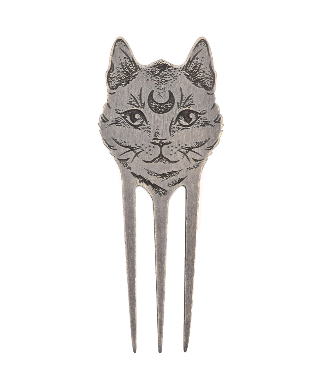 Заколка-гребень для волос SILVARIE "Лунная Кошка"