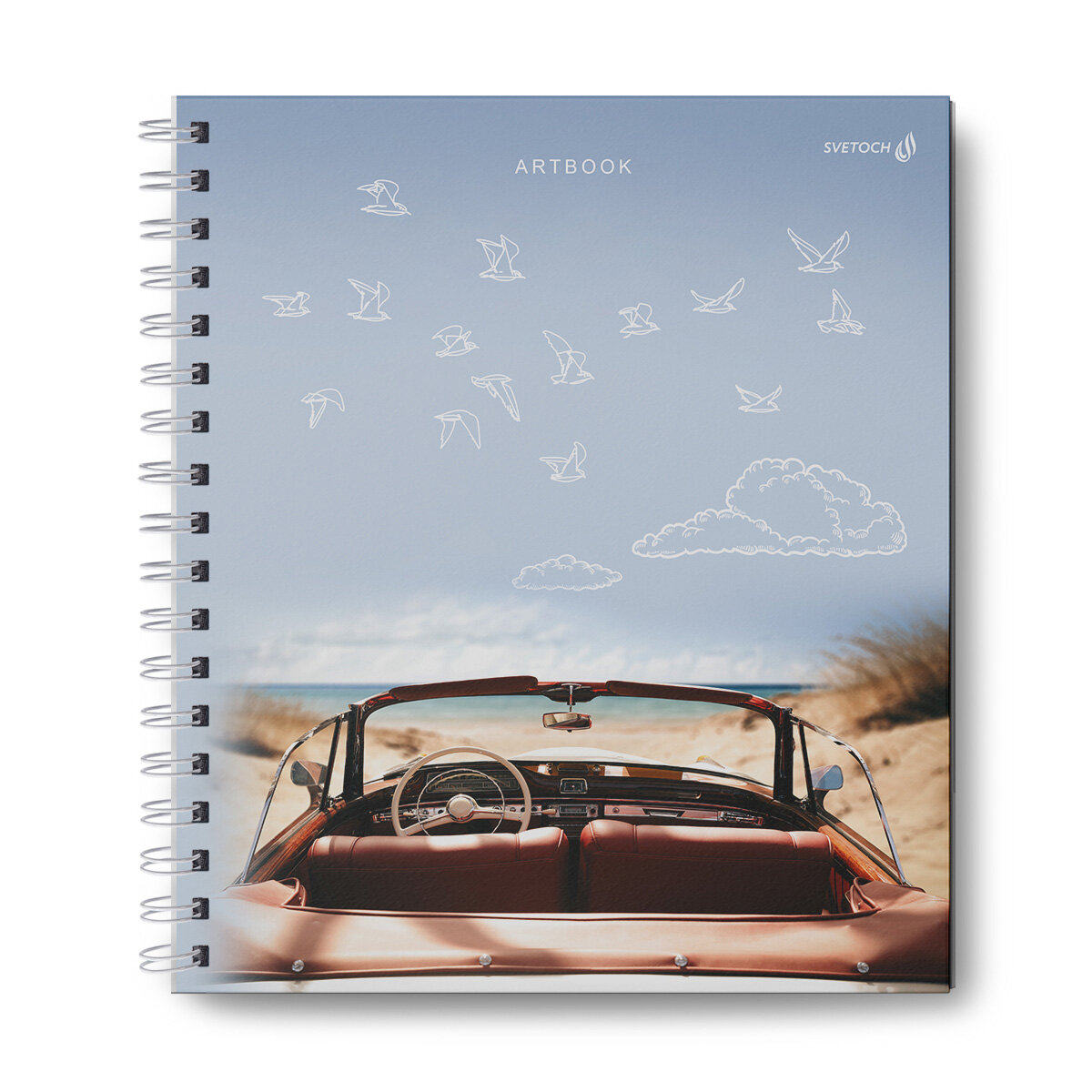 Светоч Артбук 80АРТ-004-WP25 Скетчбук на гребне 80 листов 23.9 х 20.5 см, блок выборочный лак