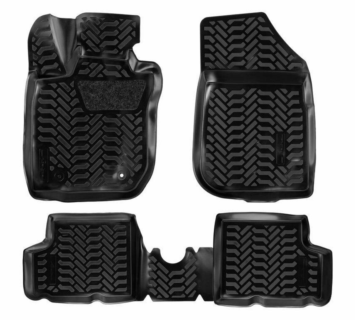 Airline ковры для renault duster 2wd (11-15), 4 шт, выс. борт, 3d с подпятником, тэп, черн. acmps53