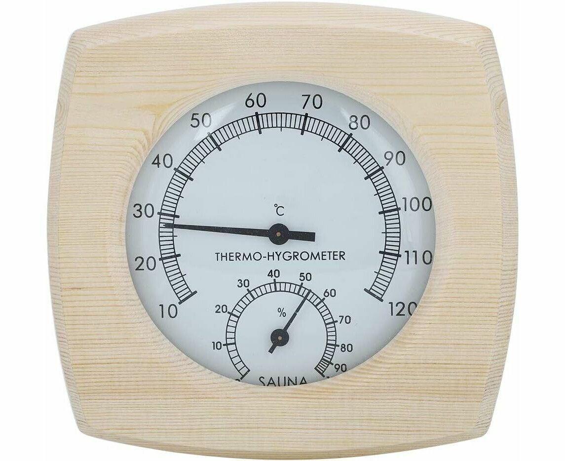Термометр для сауны, гигрометр, деревянный измеритель температуры и влажности 2-в-1