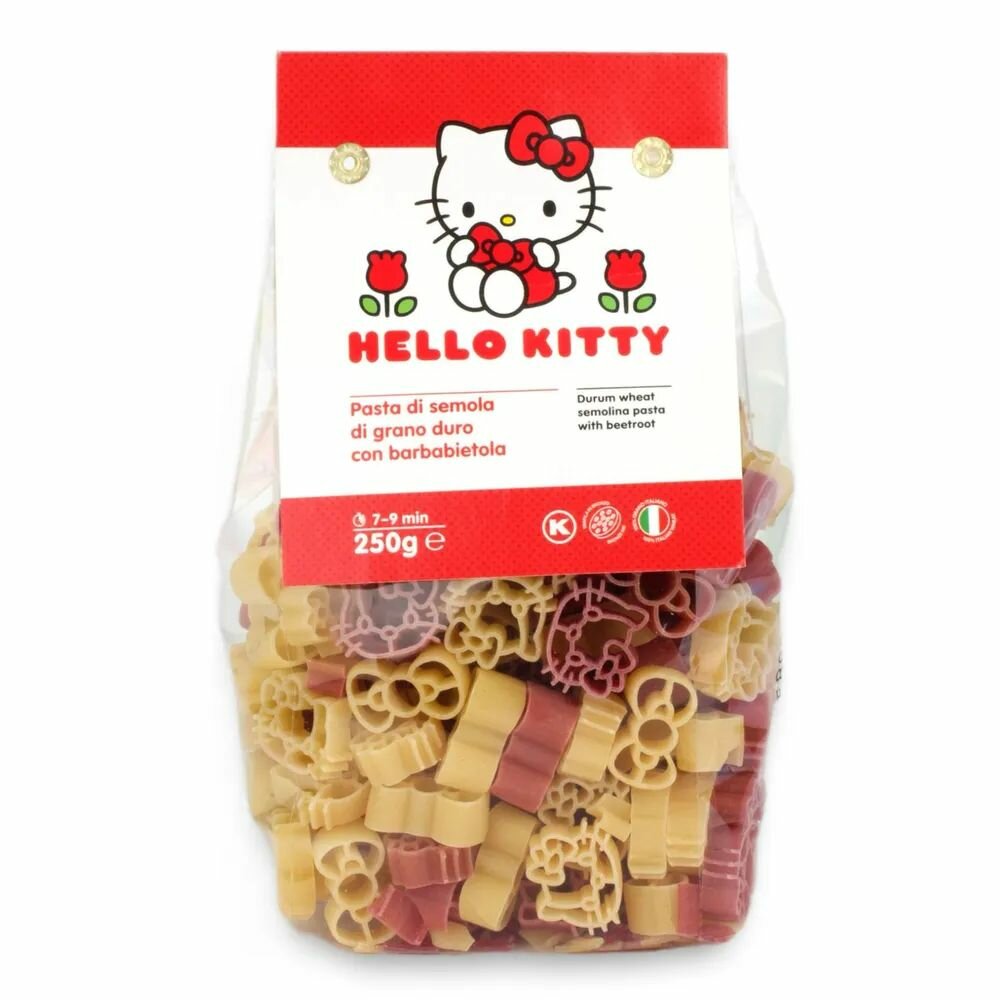 Паста без яиц Dalla Costa "Hello Kitty" из твердых сортов пшеницы, со свеклой, 250 гр.
