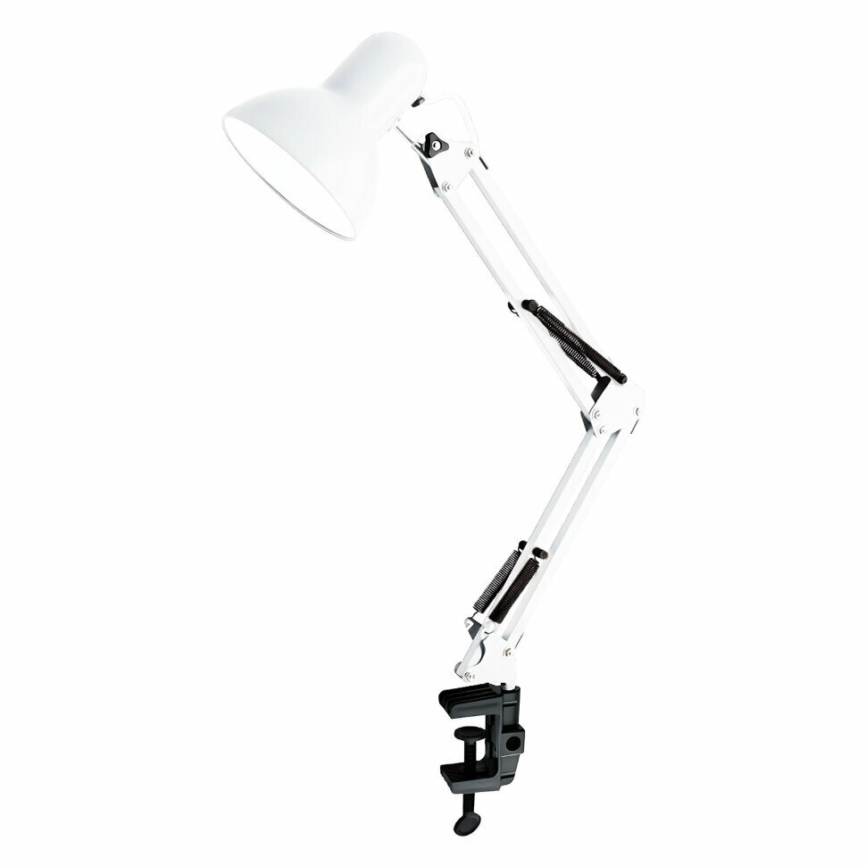 Настольная лампа-светильник SONNEN TL-006, струбцина, 40 Вт, Е27, белый, высота 50 см, 237649, 237649